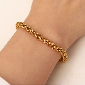 Jewelry | New 18k Yellow Gold Plated Chunky Chain Bracelet Jewelry B2b ...